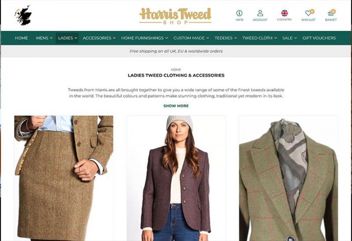 E-commerce website for clothing shop - Harris Tweed Shop: Edward Robertson
