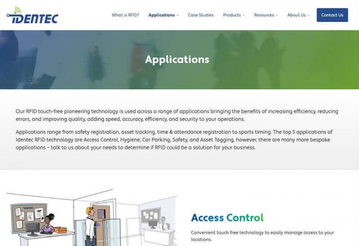 Website for RFID technology manufacturer - Identec: Edward Robertson