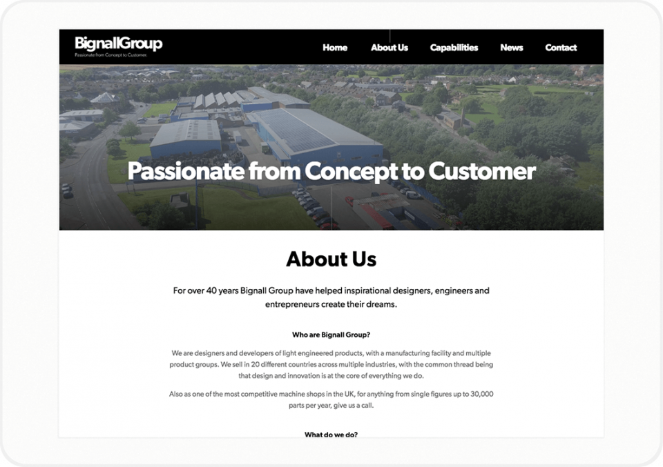 Website for group of engineering companies - Bignall Group: Edward ...