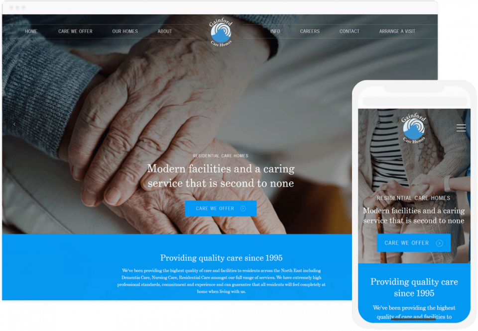 Responsive website for Care Home Group - Gainford Care Homes: Edward ...