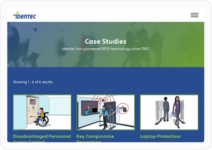 Website for RFID technology manufacturer - Identec: Edward Robertson