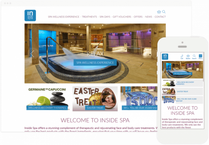 Website for a multi-award winning Spa - Inside Spa: Edward Robertson
