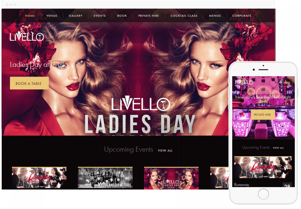 Website for bar and late night venue in Newcastle - Livello: Edward ...