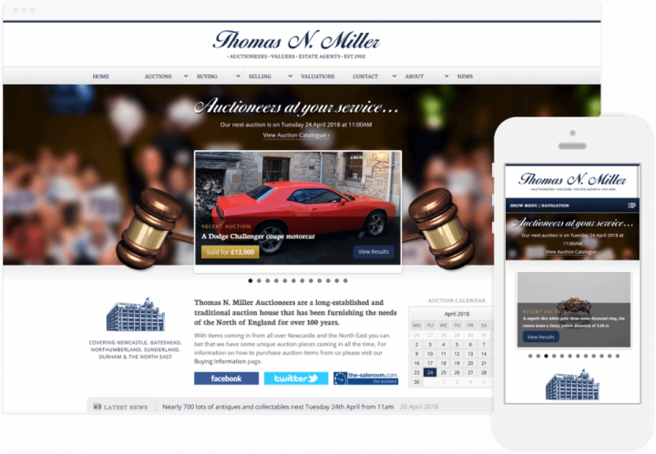 Web design and auction integration for auctioneers - Millers ...