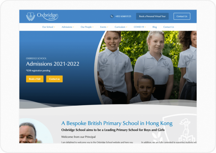 Responsive website for international school - Oxbridge School: Edward ...