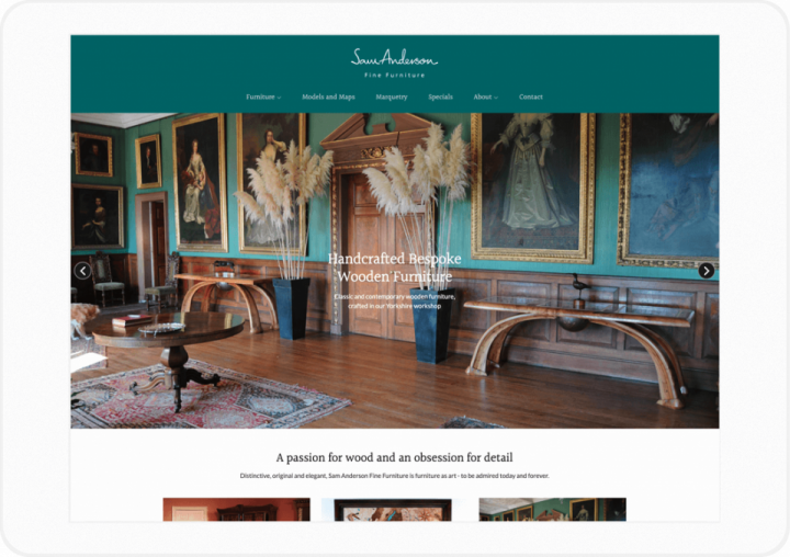 Website for furniture maker - Sam Anderson Fine Furniture: Edward Robertson