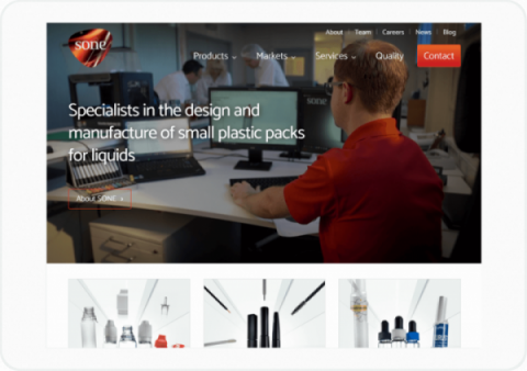 Website for packaging manufacturer - Sone Products: Edward Robertson