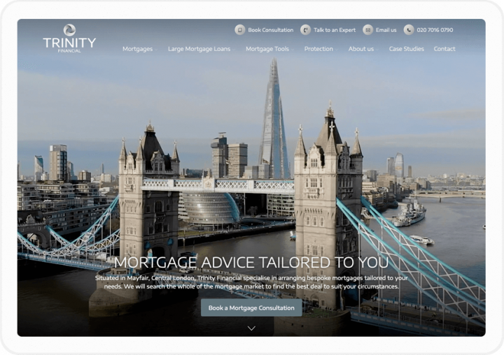 Website for mortgage brokers - Trinity Financial: Edward Robertson