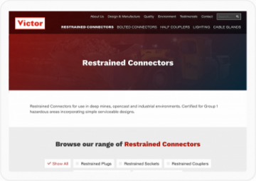 Website for electrical connector manufacturer - Victor Products Ltd ...