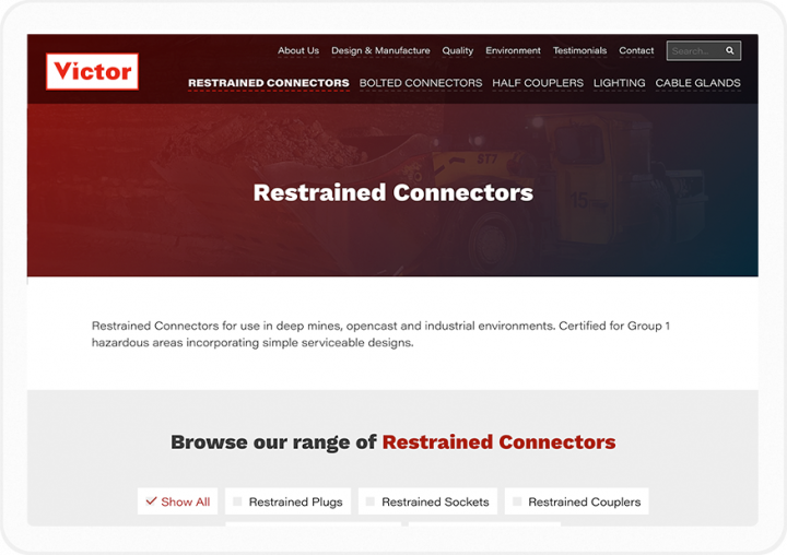 Website for electrical connector manufacturer - Victor Products Ltd ...