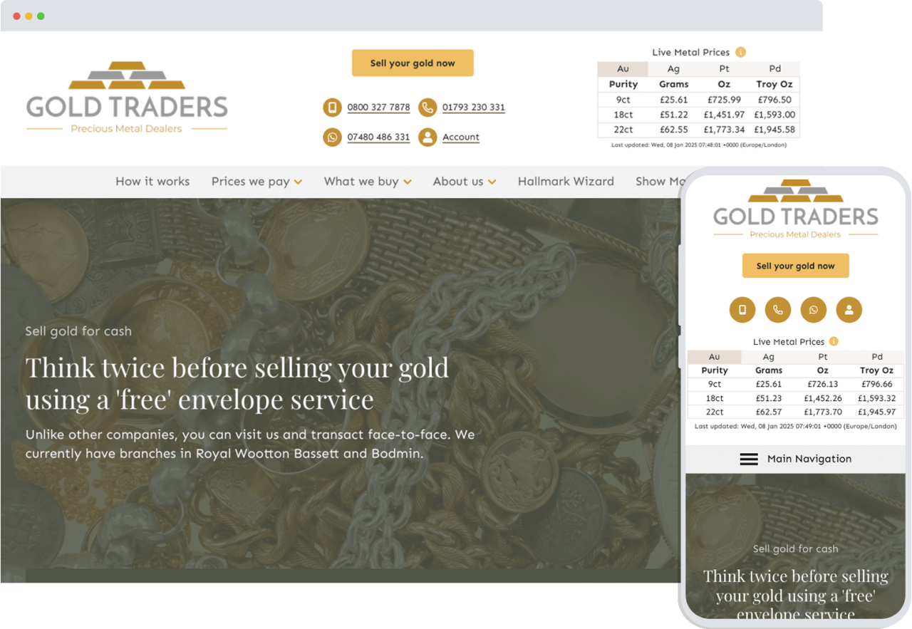 Website for a leading gold trading business - Gold Traders: Edward ...