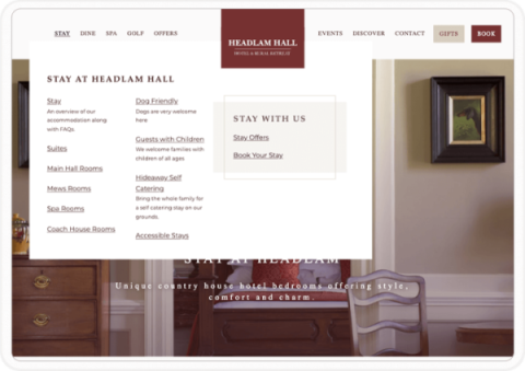 Website for a hotel - Headlam Hall: Edward Robertson